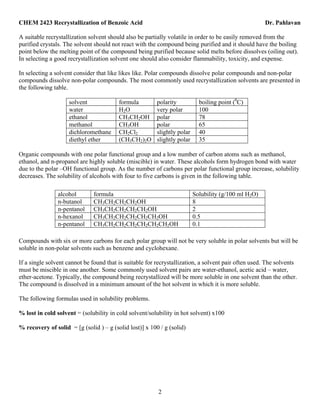 Experiment 4 purification - recrystallization of benzoic acid | PDF