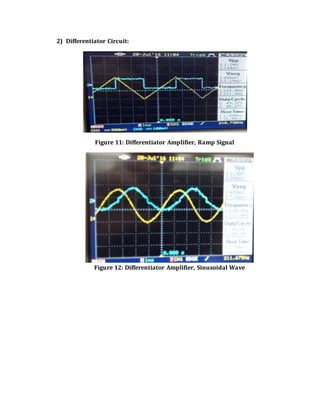 Instrumentation Lab. Experiment #4 Report: Op-Amps: Integrator, Differentiator, and Follower | DOCX