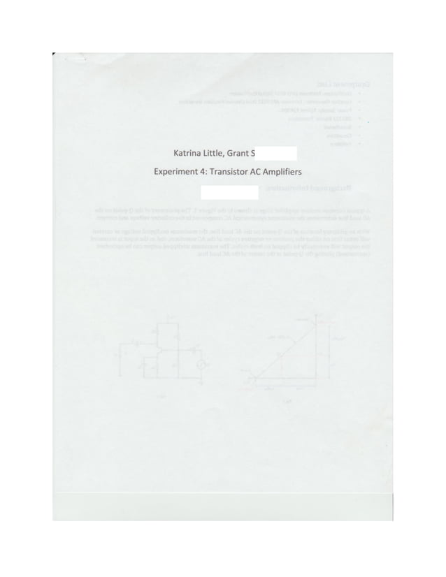 Experiment 4, Transistor AC Amplifiers | PDF