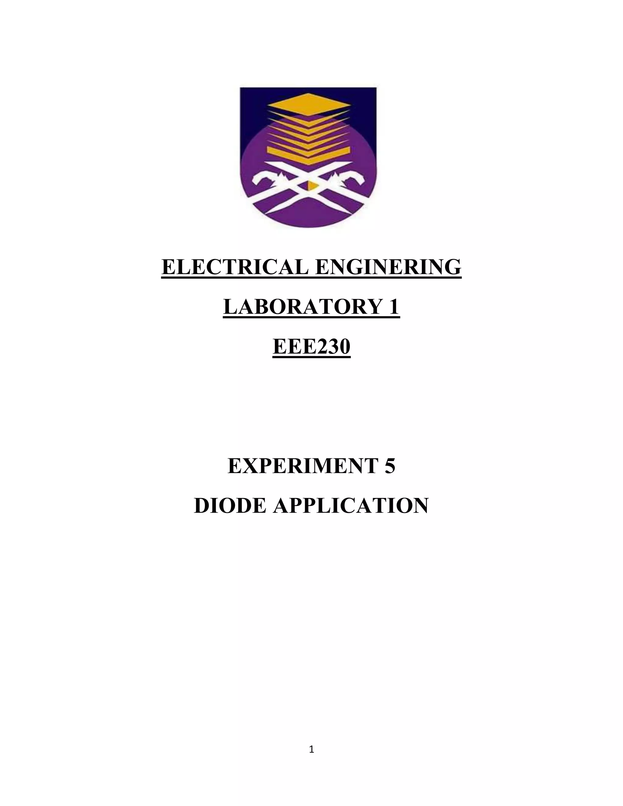 Diode Applications Experiment 5 | DOCX