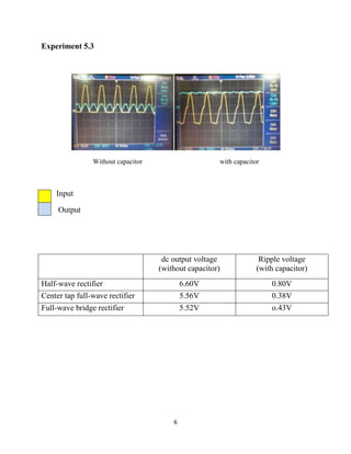 Diode Applications Experiment 5 | DOCX