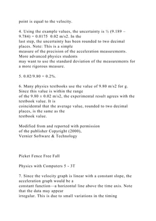 Experiment5Physics with Calculators 5 - 1Picket Fe.docx | Physics | Science