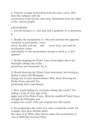 Experiment5Physics with Calculators 5 - 1Picket Fe.docx | Physics | Science