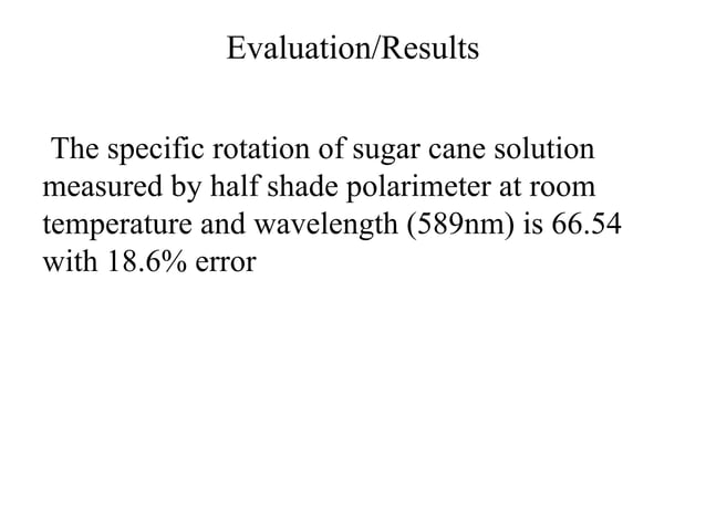 Specific rotation of sugar cane solution | PPT
