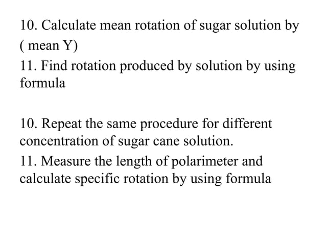 Specific rotation of sugar cane solution | PPTX