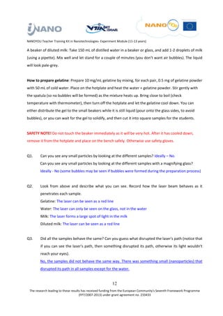 Experiment with natural nanomaterials - Teacher guide (age 11-13) | PDF