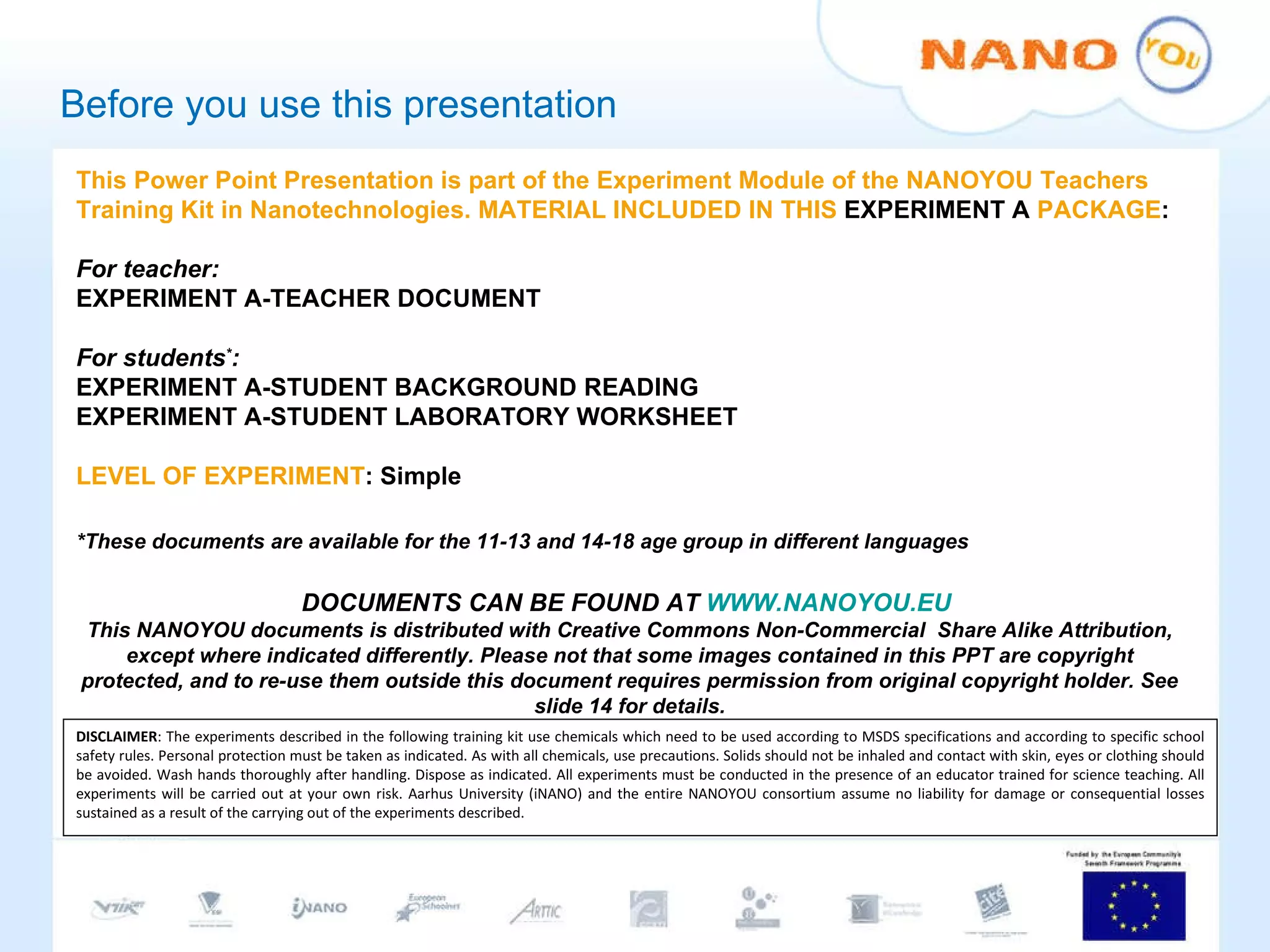 Experiment with natural nanomaterials - nanotechnology | PPT ...