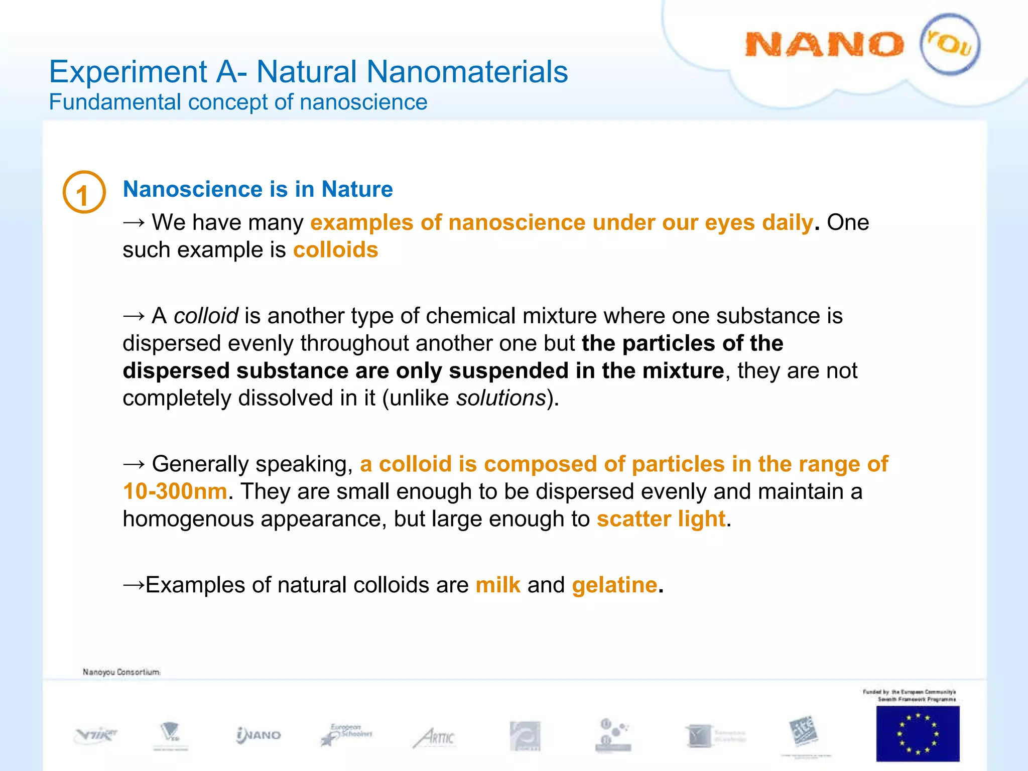 Experiment with natural nanomaterials - nanotechnology | PPT ...