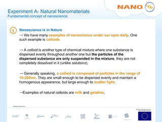 Experiment with natural nanomaterials - nanotechnology | PPT