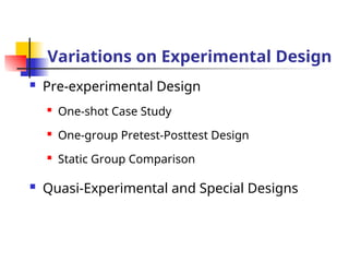 experimental types of research in mentioned in research methodology.ppt