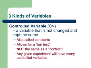 Controlled Variable Definition