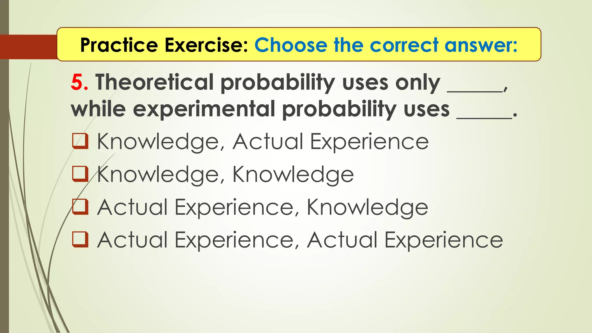 Experimental probability-theoretical-probability | PDF