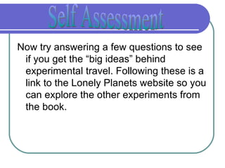 Experimental Travel Tutorial | PPT
