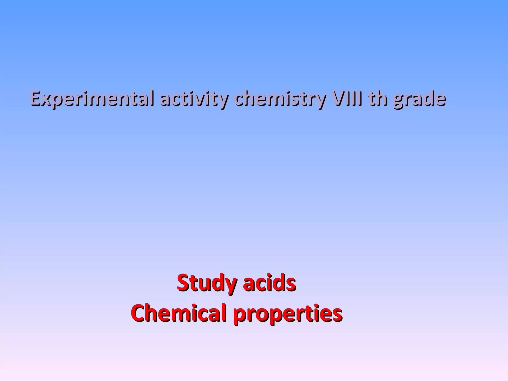 Experimental activity chemistry april | PPS