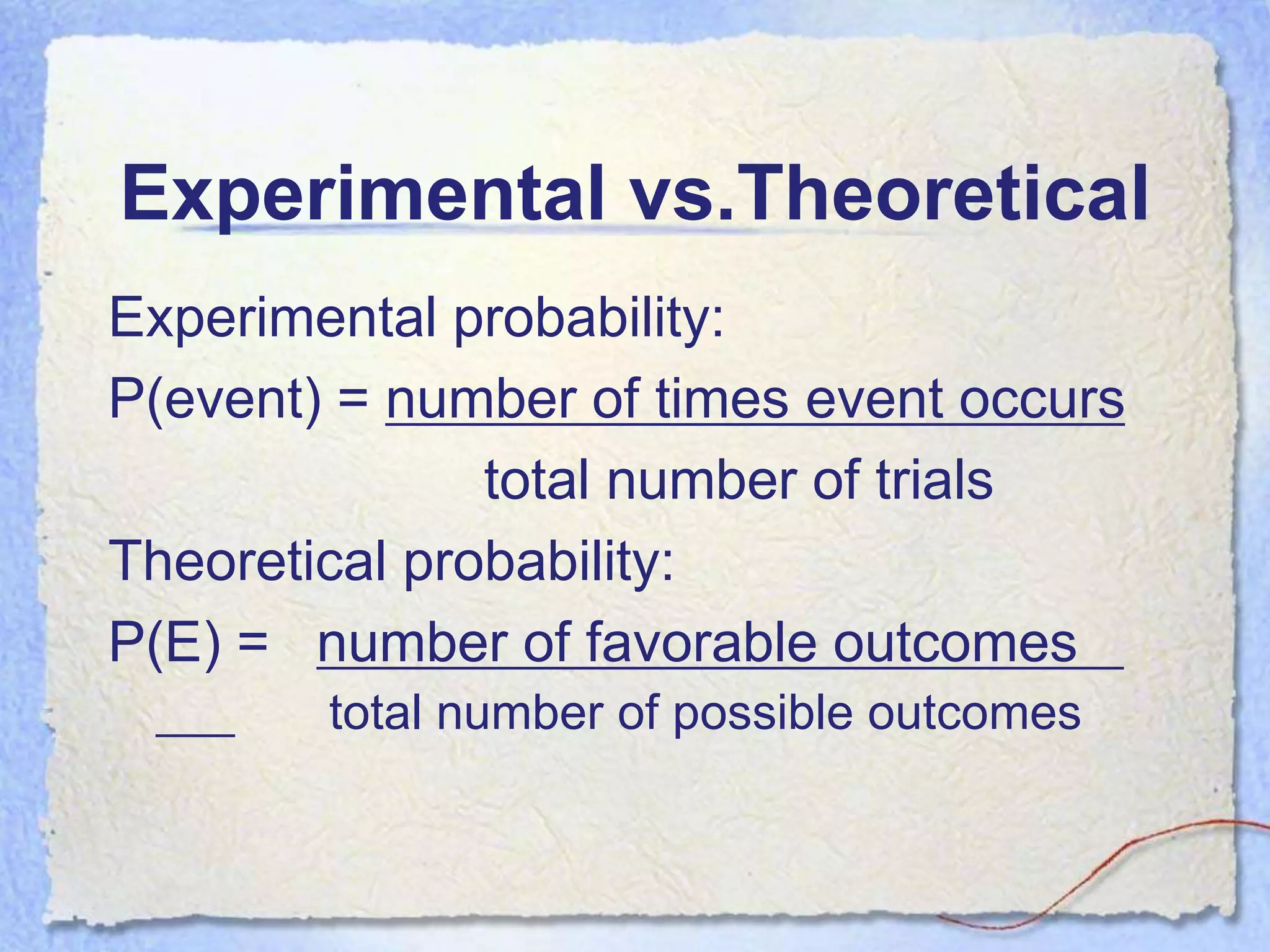 Experimental and Theorethical probability.ppt
