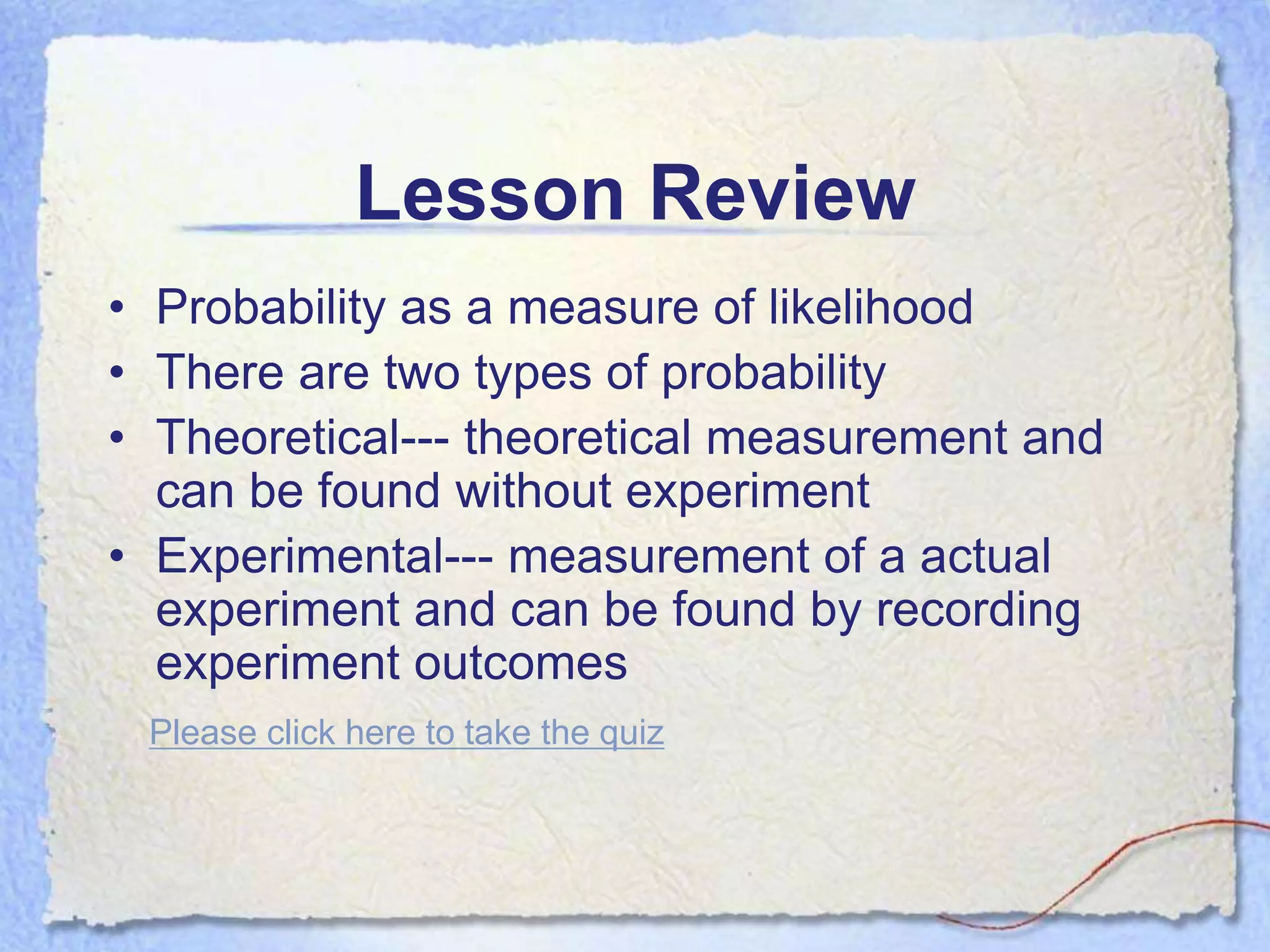 Experimental and Theorethical probability.ppt
