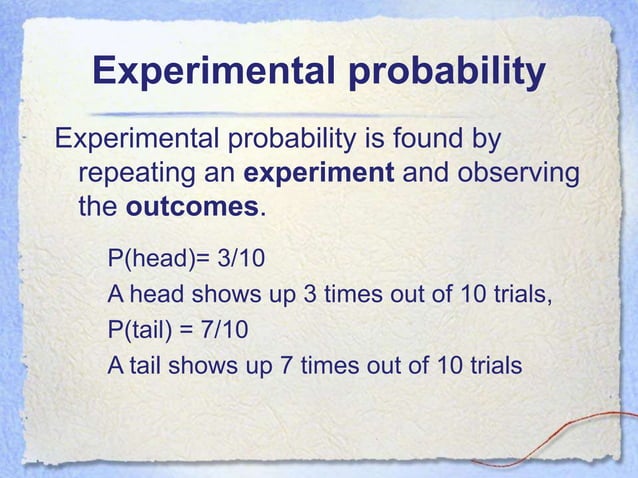 Experimental and Theorethical probability.ppt | Physics | Science