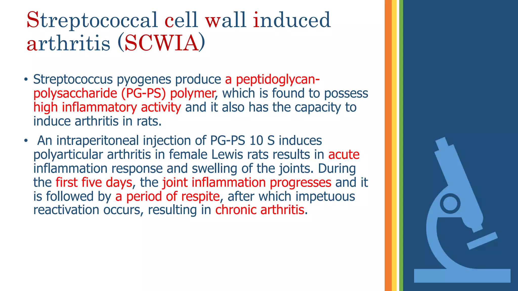 Experimental animal models of rheumatoid arthritis. | PPTX
