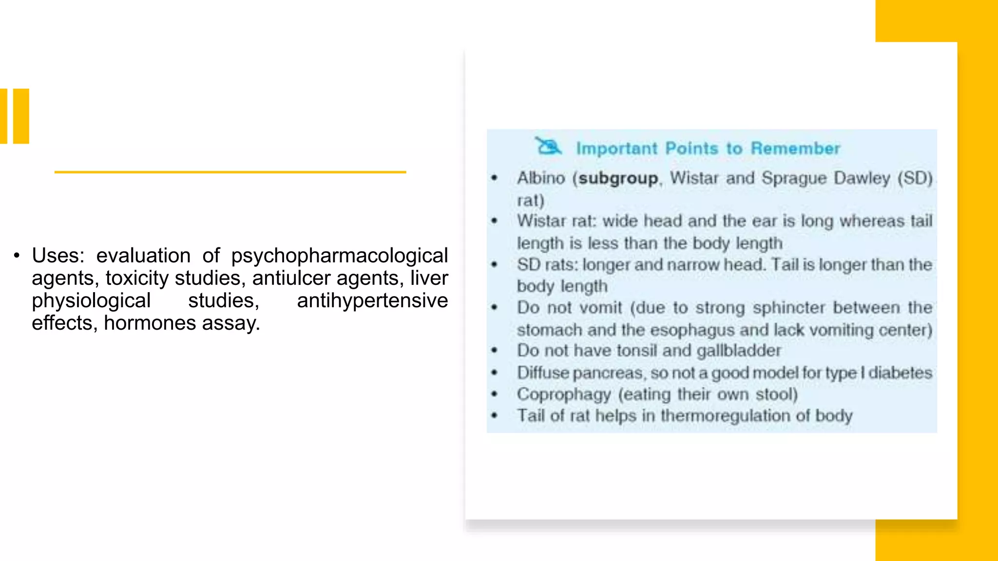 ANIMALS USED IN PHARMACOLOGICAL EXPERIMENTS | PPTX
