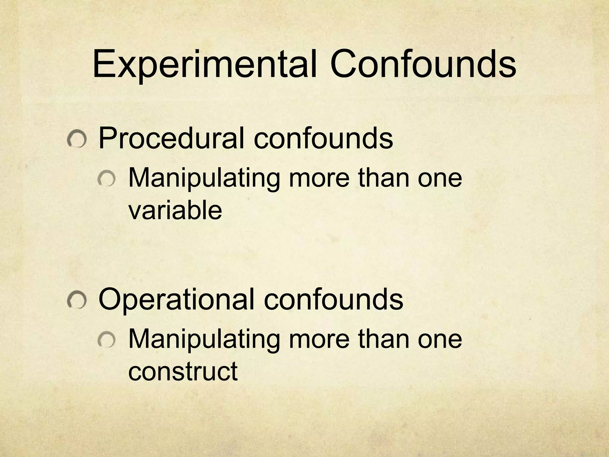 Experimental Confounds | PPT