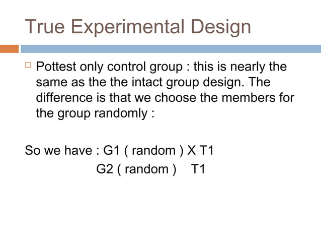 Experimental design | PPT