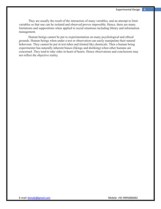 Experimental design | DOCX | Physics | Science