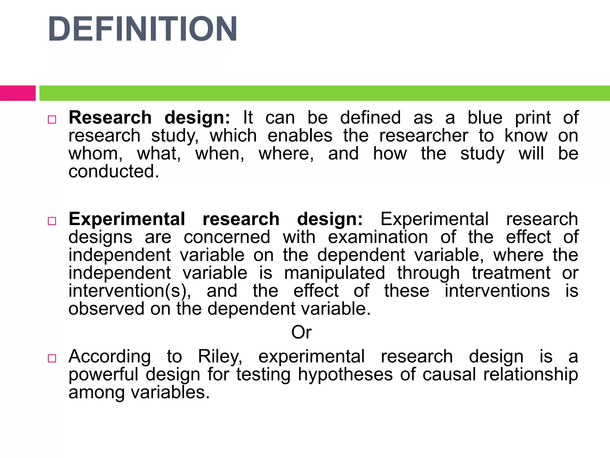 Experimental research design | PPTX | Science