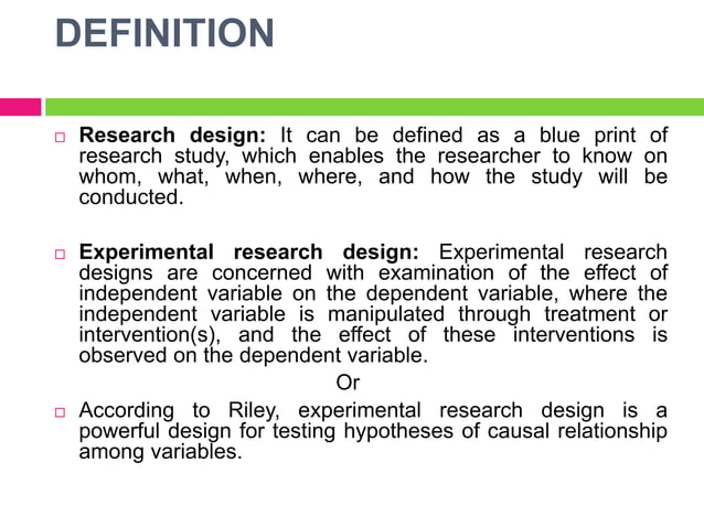 Experimental research design | PPTX | Science