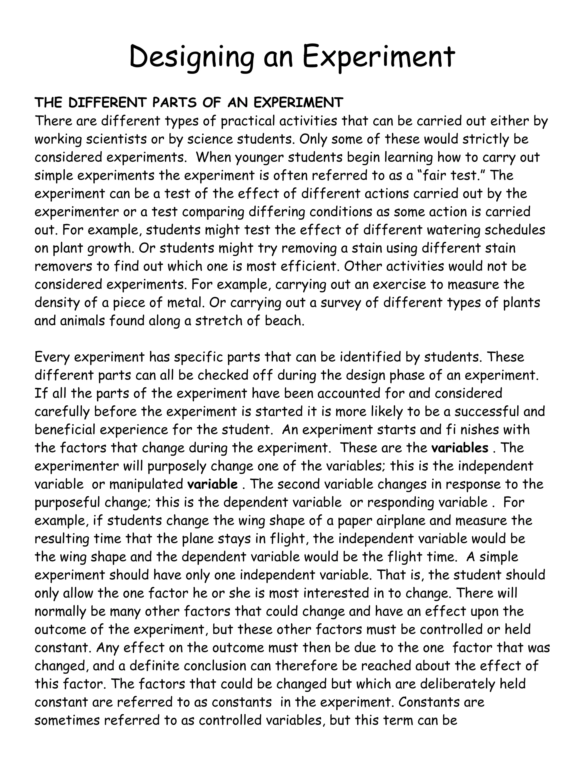 Experimental Design | PDF