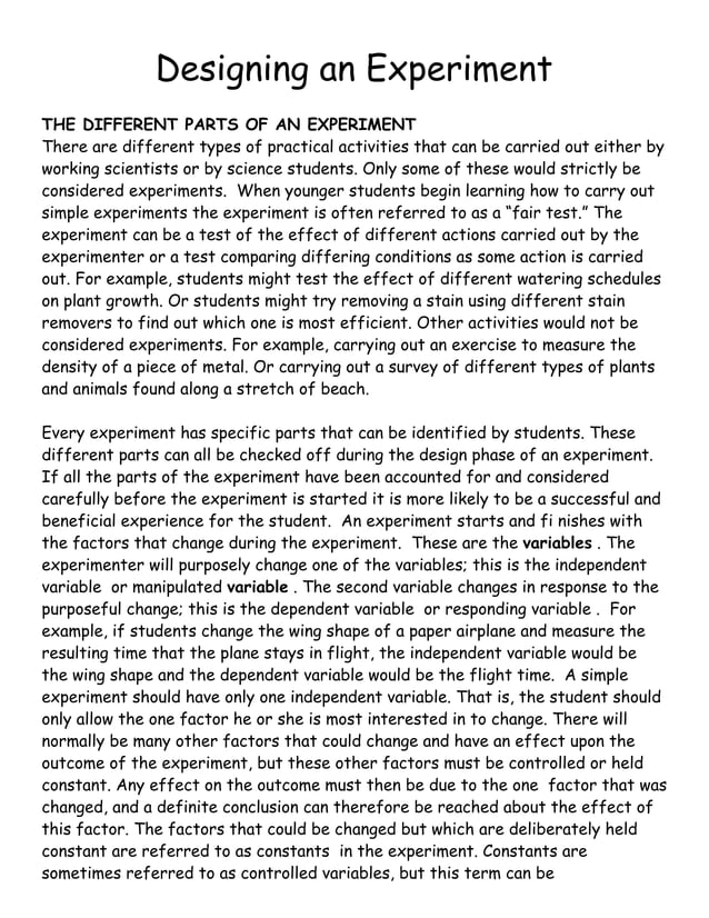 Experimental Design | PDF | Physics | Science