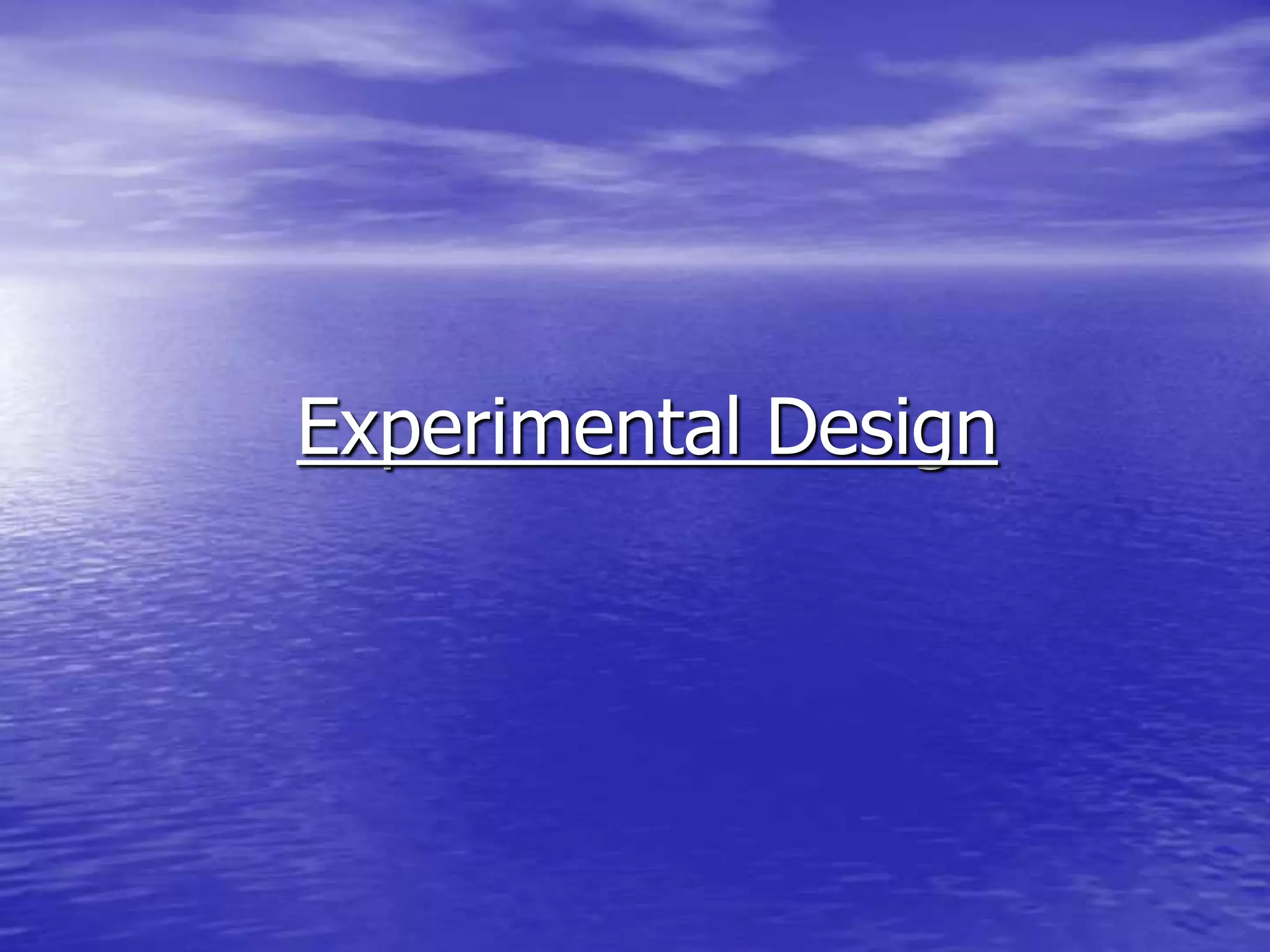 Experimental Design | PPT