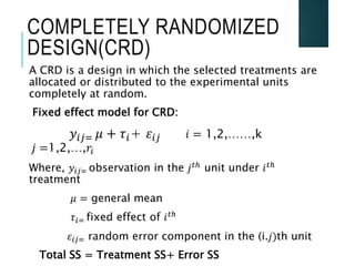 Basic Concepts of Standard Experimental Designs ( Statistics ) | PPT