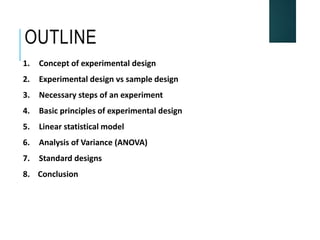 Basic Concepts of Standard Experimental Designs ( Statistics ) | PPT