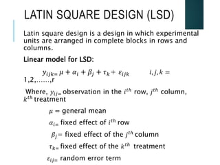 Basic Concepts of Standard Experimental Designs ( Statistics ) | PPT