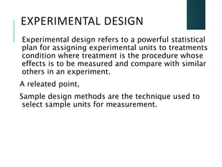 Basic Concepts of Standard Experimental Designs ( Statistics ) | PPT