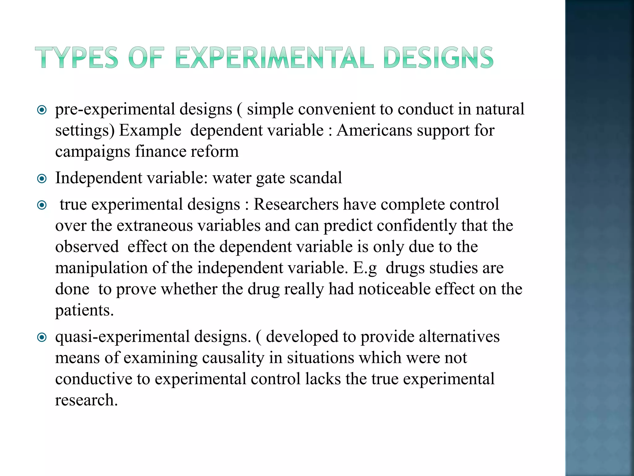 Experimental Design and its Types ppt | PPTX