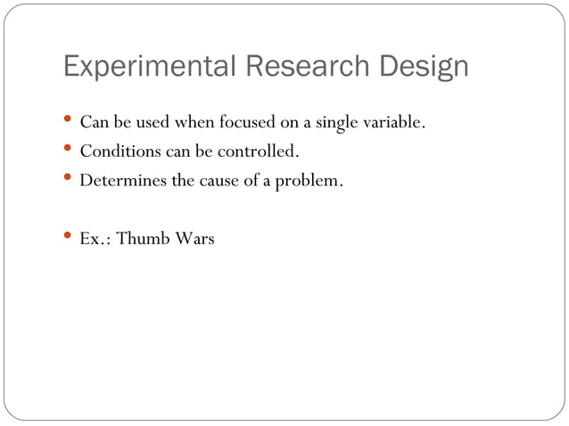 Experimental design presentation | PPT