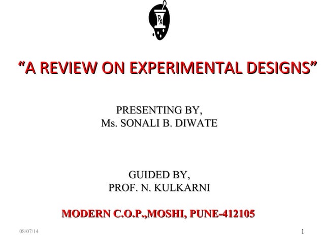 Experimental designs | PPT | Chemistry | Science