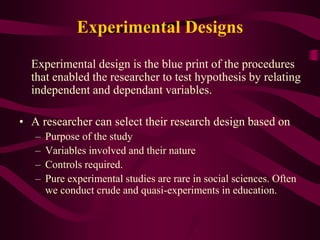 Experimental designs | PPT