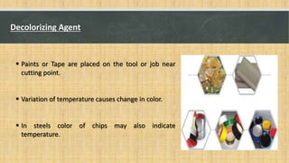 Experimental Determination of Tool-chip Interface Temperatures | PPTX