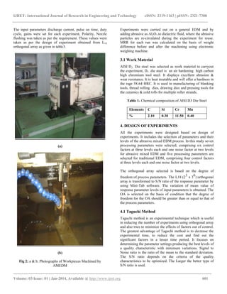 Experimental evaluation of performance of electrical discharge ...