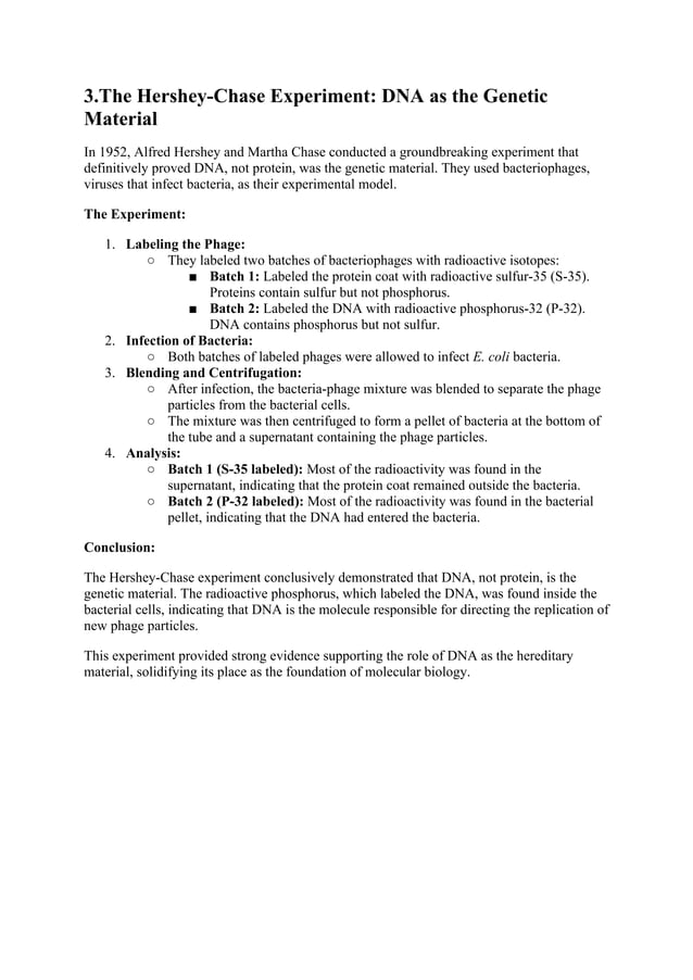 Experimental evidence for DNA as genetic material.docx