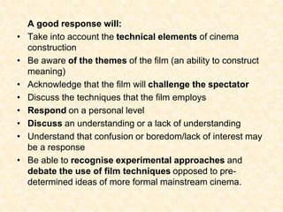 Experimental Film & Spectatorship Revision | PPT