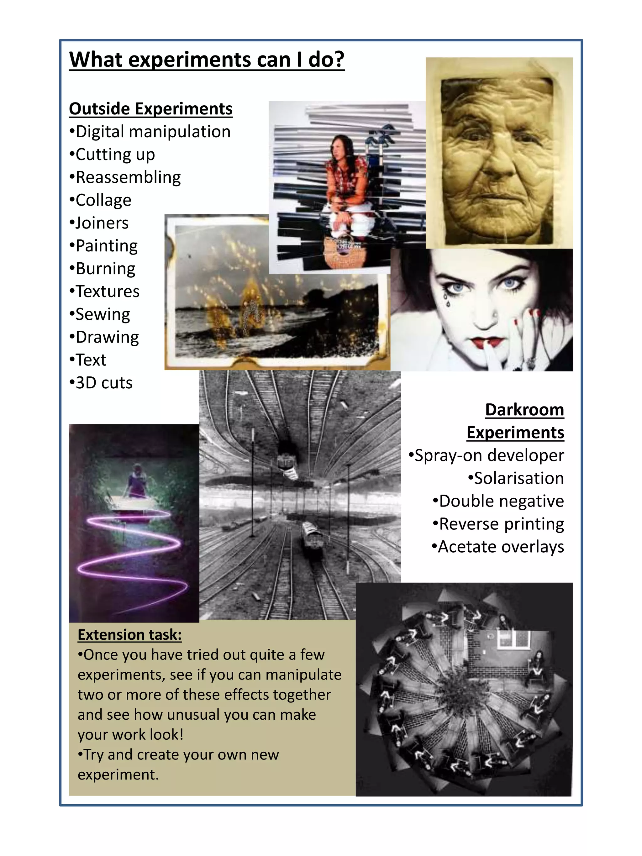 Photography: Experimental ideas | PPTX