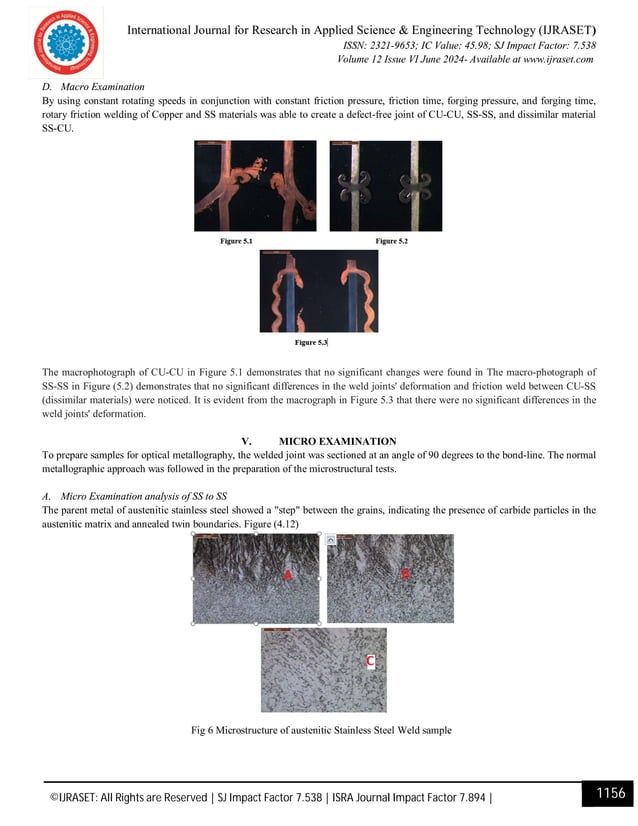 Experimental Investigation of Material Flow and Welding defects in Friction Welding process of ...