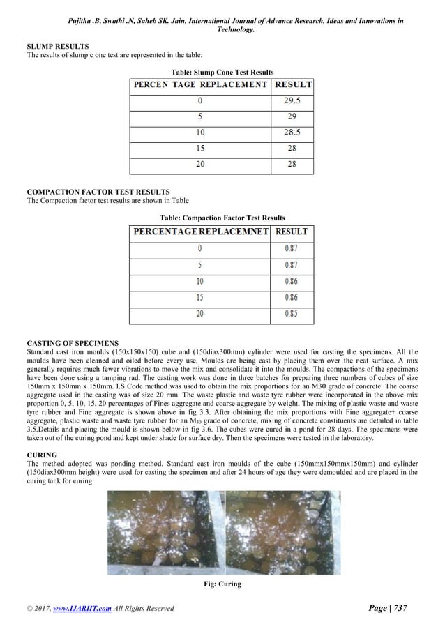 Experimental investigation of compressive strength properties of eco ...