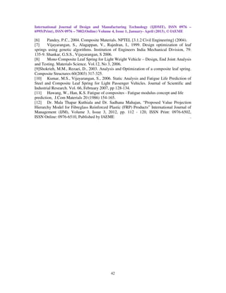 Experimental investigation of fiberglass reinforced mono composite leaf ...