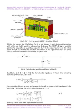 Experimental investigations of microstrip distributed mems | PDF