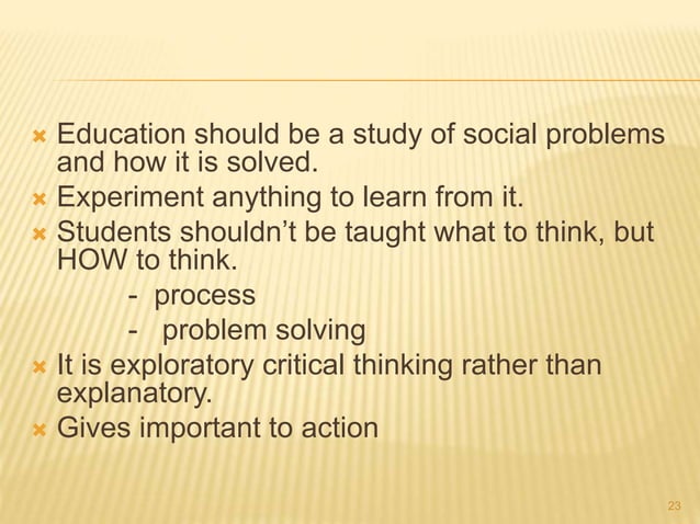 Experimentalism | PPTX | Educational Assessment | Education