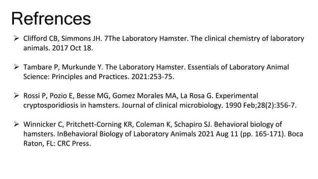 Presentation on experimental laboratory animal- Hamster | PPTX ...
